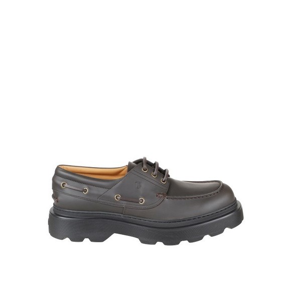Tod's | Shoes | Tods Brown Leather Loafers With Rounded Toe And Chunky ...